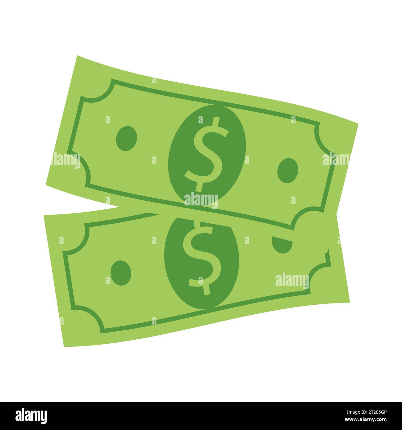Vector Dollar sign, two money dollar icon, dollar bill symbol Stock ...