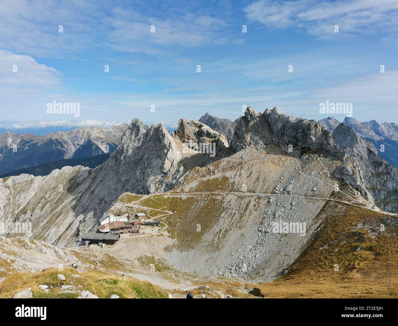 Beautiful panorama with Alps. European mountain range. German side not ...