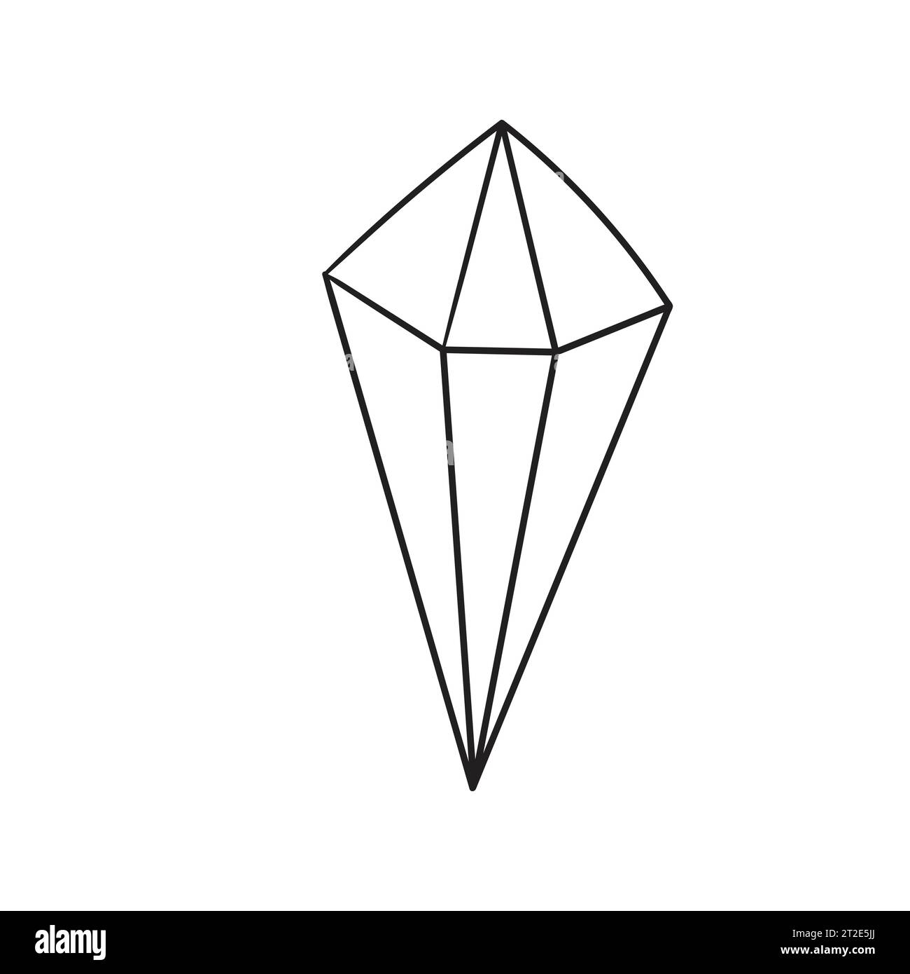 Doodle crystal. Doodle magic symbol. Diamond icon isolated on white ...