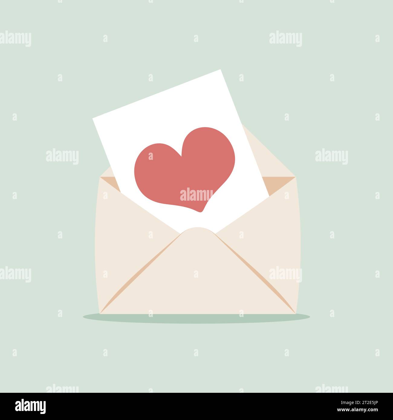 Envelope with heart. Love mail, Valentine s day greeting. Cute vector ...