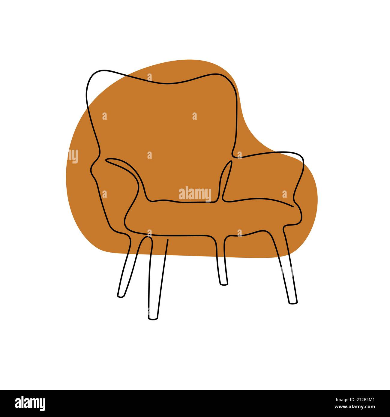 Continuous line drawing of spacious modern armchair furniture. Stylish ...