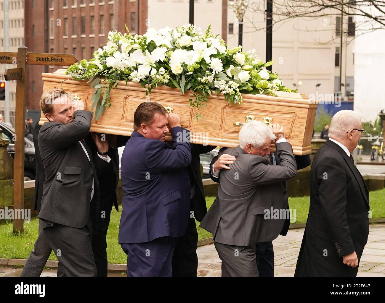The coffin of former Manchester City player and chairman Francis Lee is ...