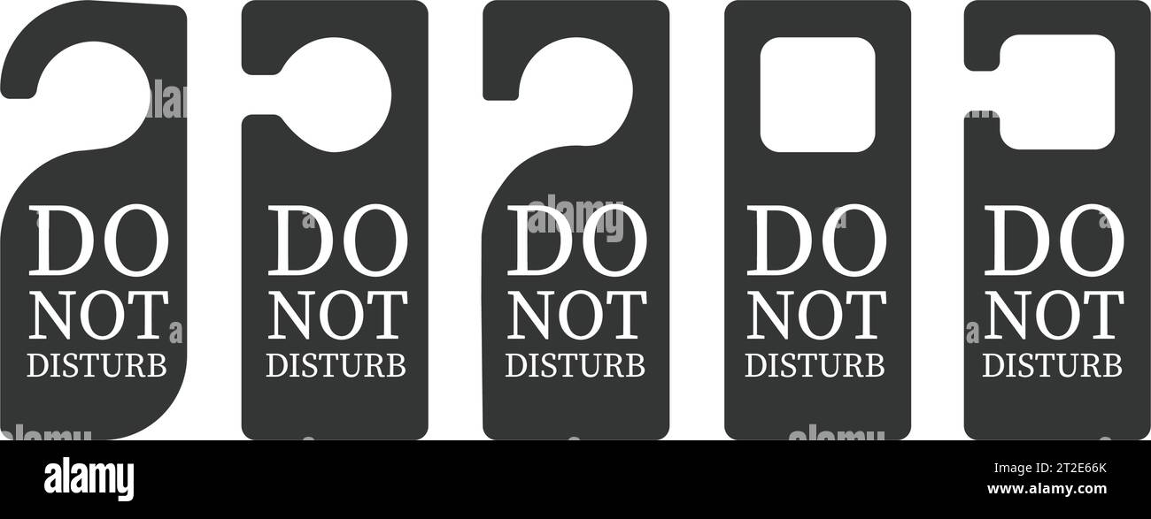 Empty label Hotel room door hanger. Do not disturb label. Isolated on white background. Vector ...