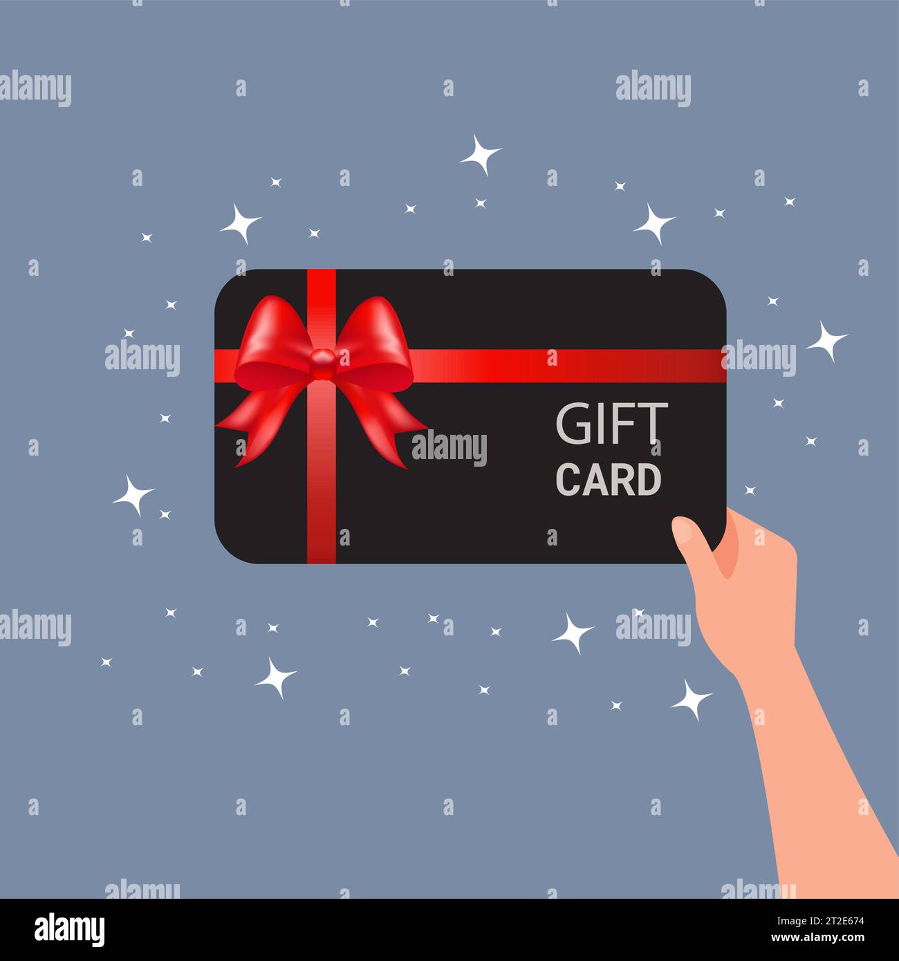 Gift card in hand. Hand Holding Gift Card. Discount coupons. Vector ...