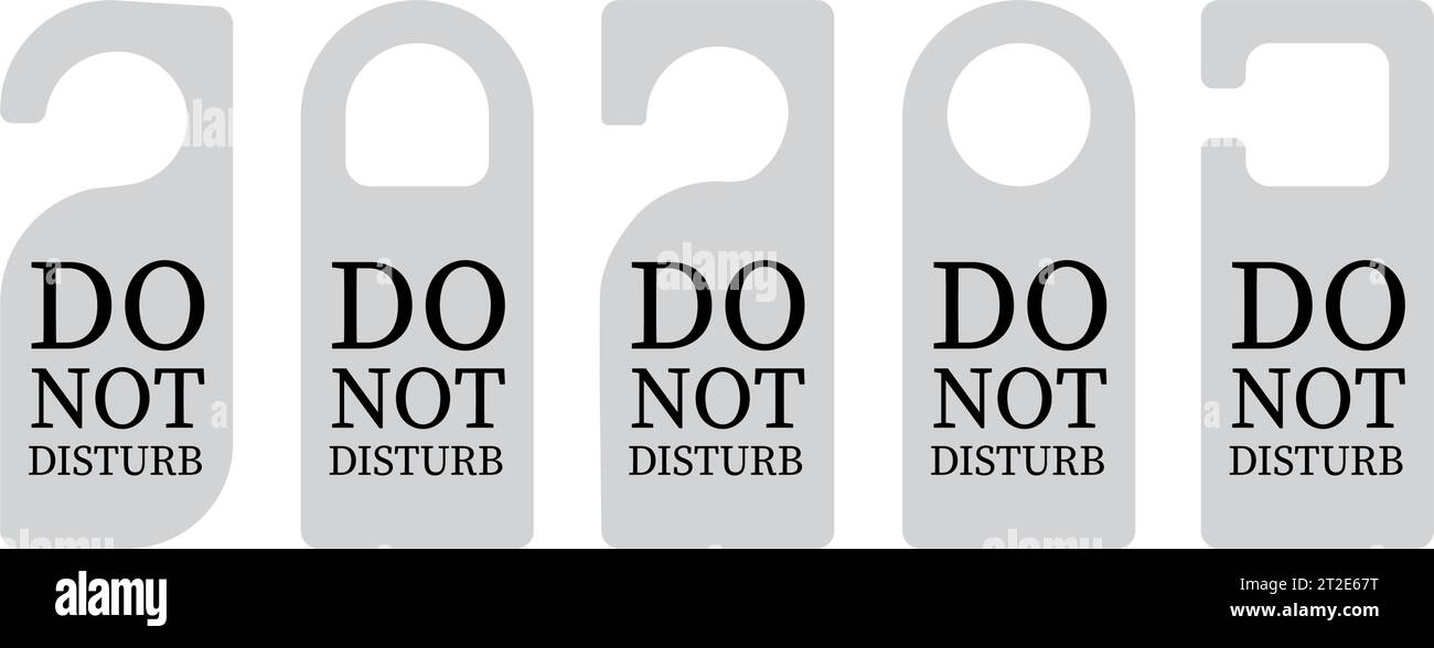 Empty label Hotel room door hanger. Do not disturb label. Isolated on ...