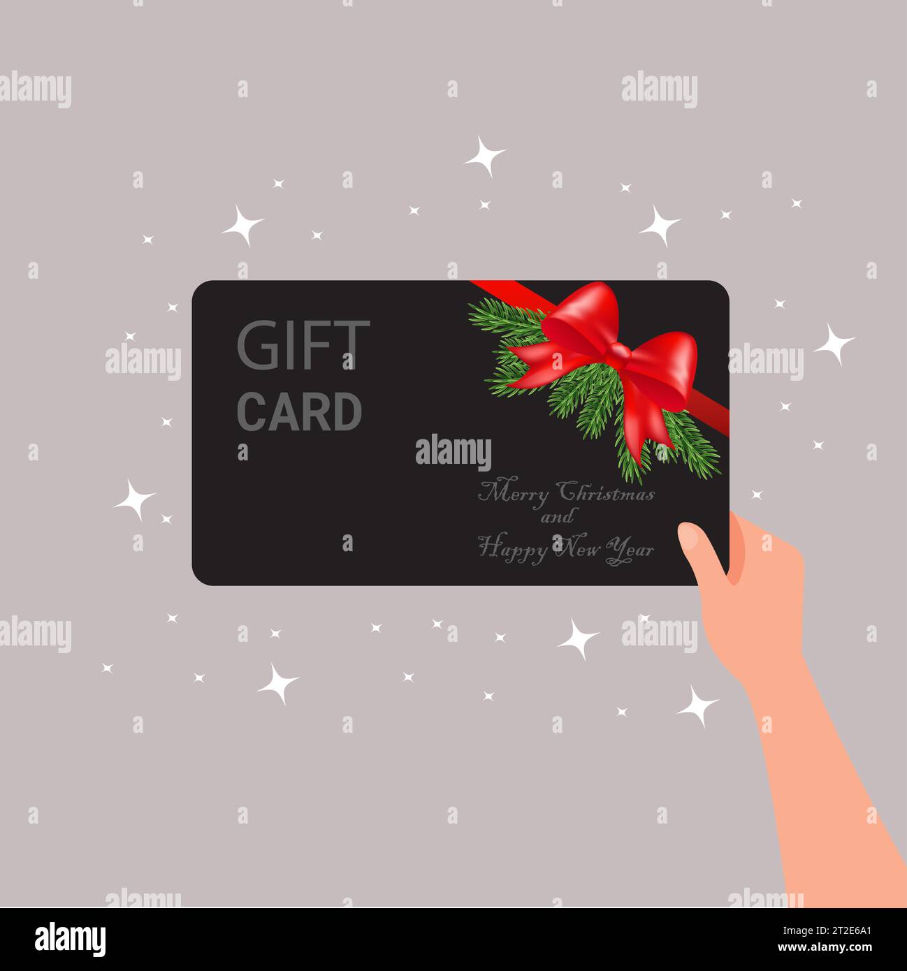 Gift card in hand. Hand Holding Gift Card. Discount coupons. Vector ...