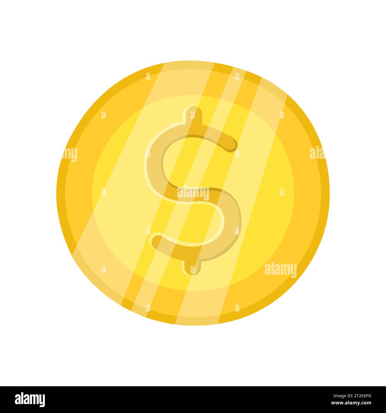 Gold coin flat icon. Dollar coin. Coin with dollar sign. Money symbol ...