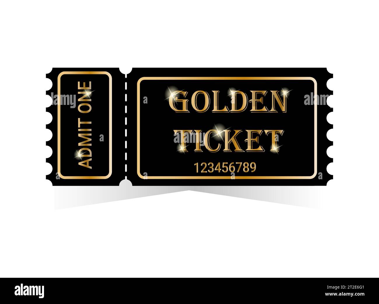 Golden ticket isolated on white background. Useful for any festival ...
