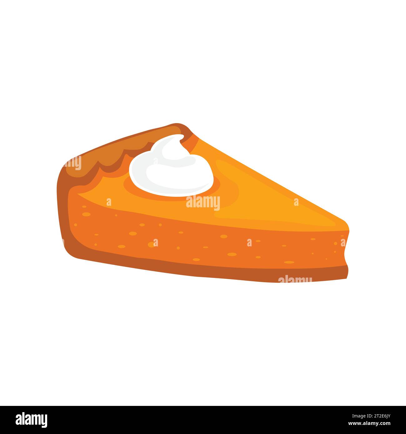 Flat design food and gastronomy icon on pumpkin pie. Piece of ...