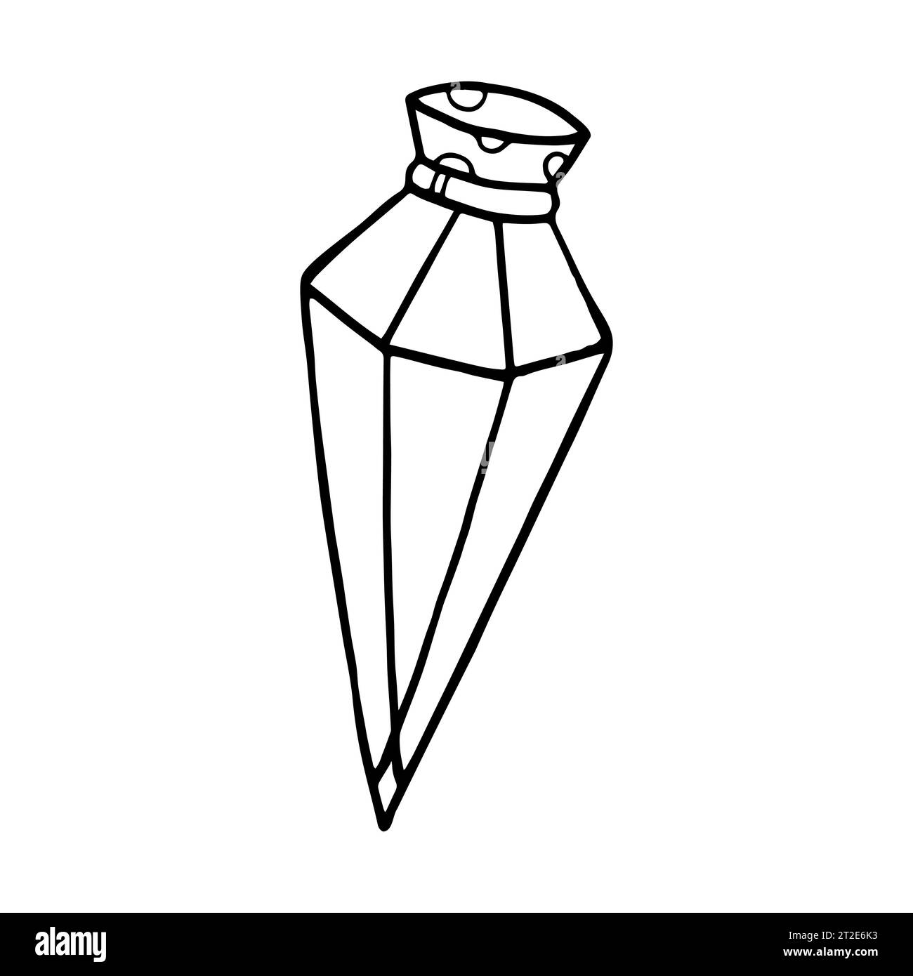 Flask with magic potion. Hand drawn mystical doodle design element ...