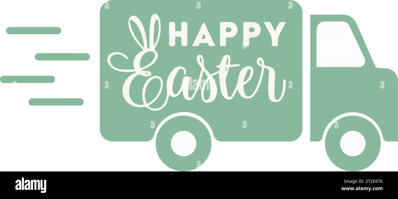 Happy Easter delivery. Icon for apps and websites. Isolated on white ...