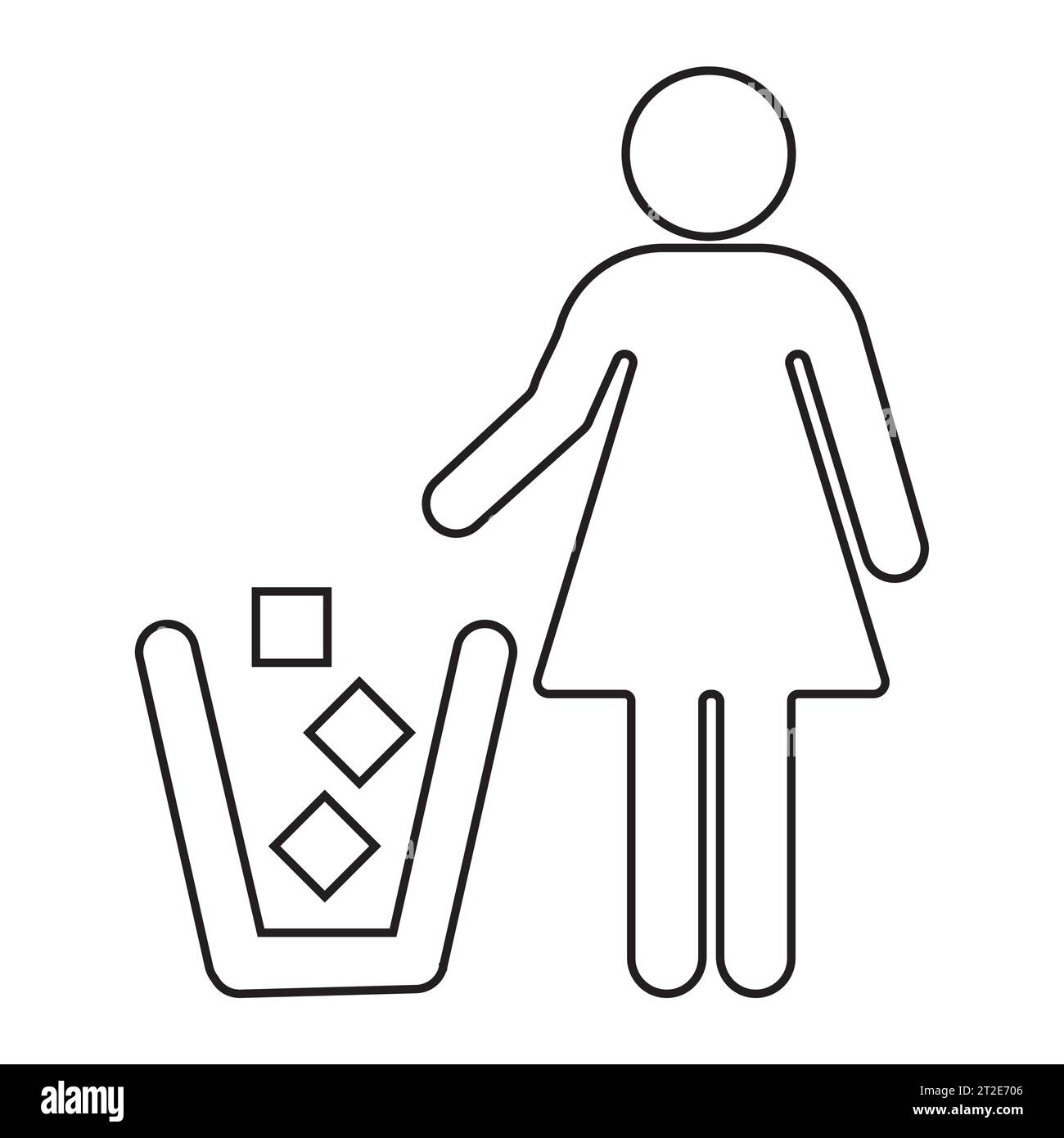 Garbage symbol. Do not litter sign. Trash icon. Logo on white ...