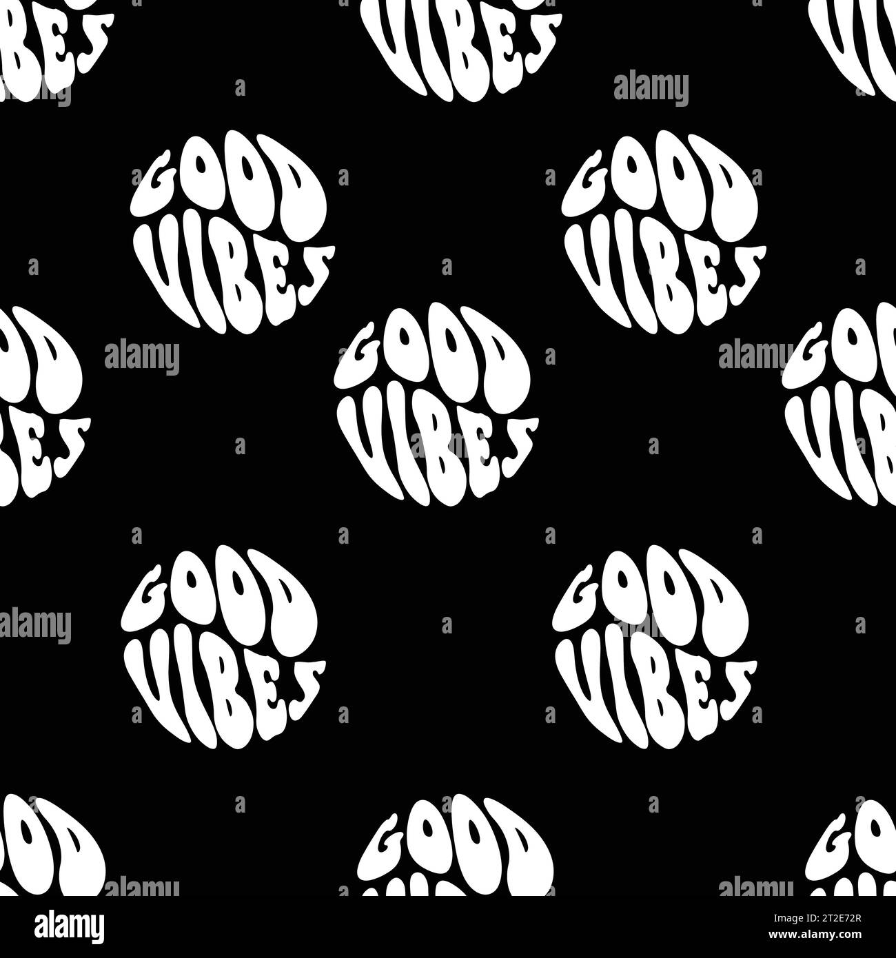 Good vibes only quote in circle seamless pattern,wallpaper. Vector ...