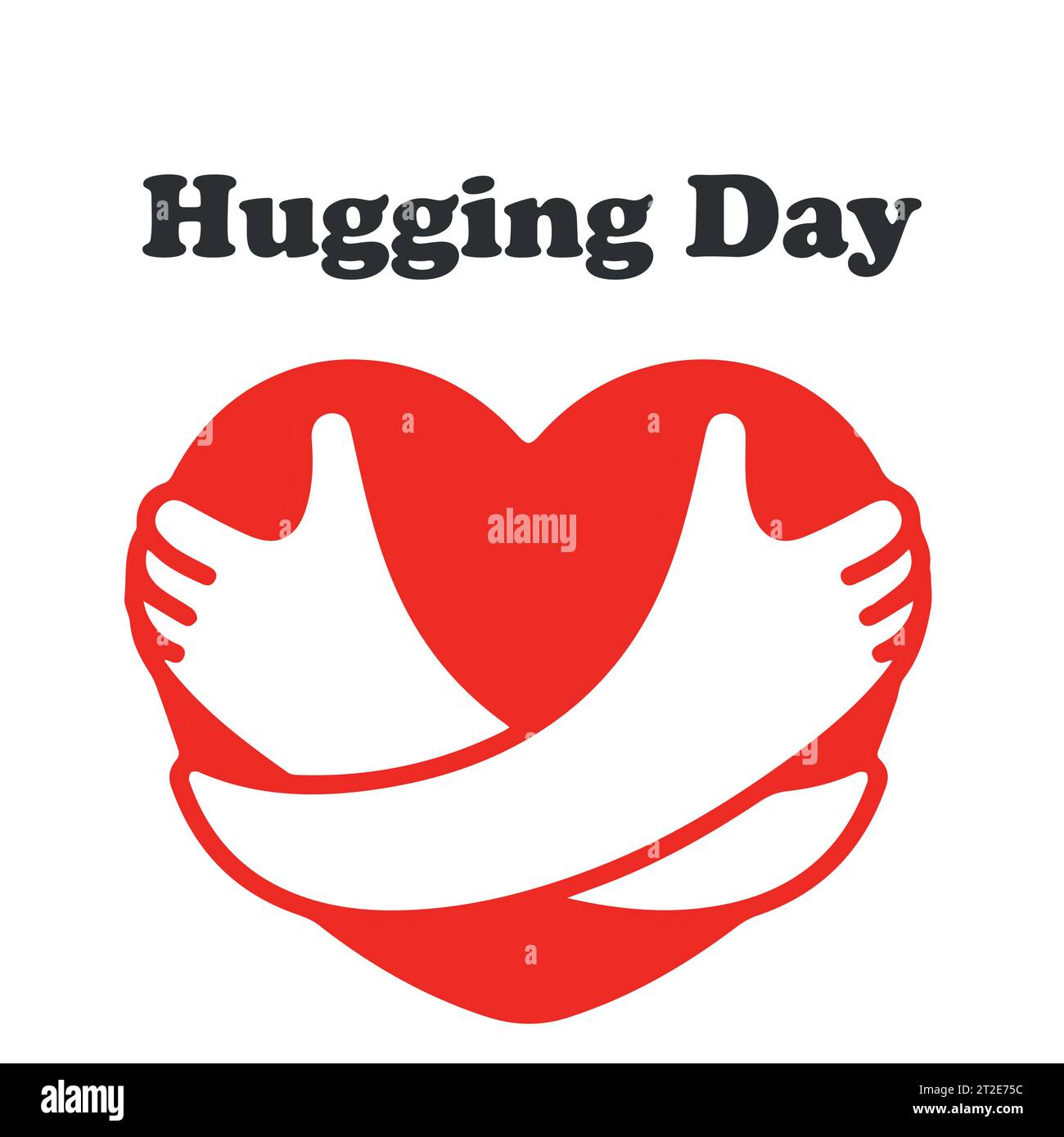 Hugging heart symbol. Hug yourself logo. Love yourself vector flat ...
