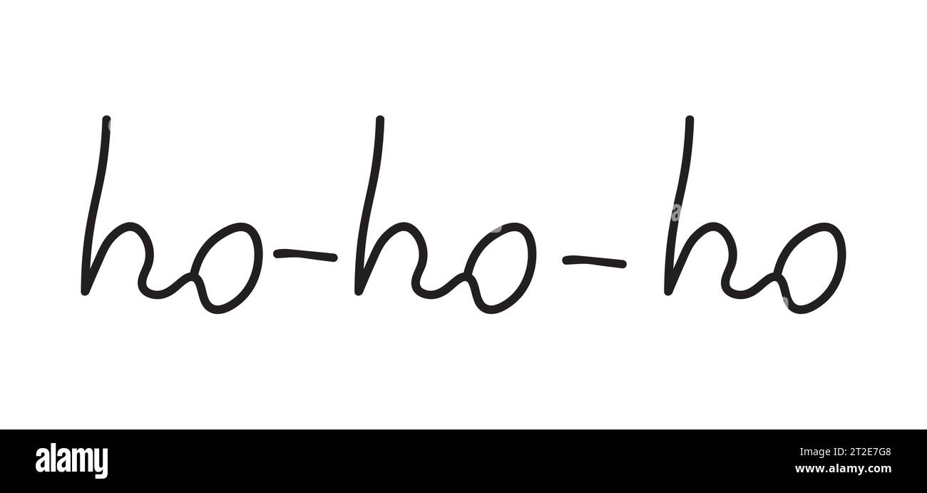 Ho Ho Ho - Hand lettering Christmas and New Year holiday calligraphy. Black letters and ...