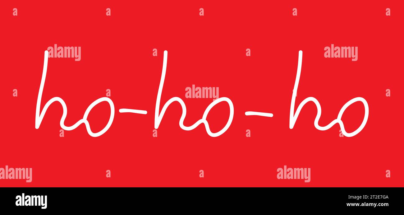 Ho Ho Ho - lettering Christmas and New Year holiday calligraphy. White snow letters and ...