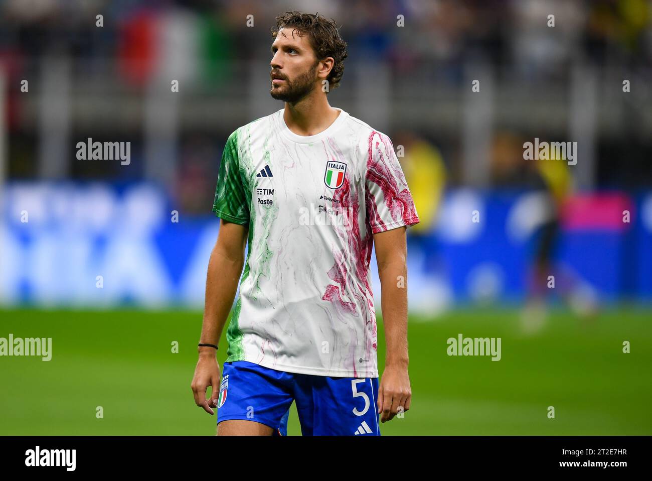 Italyâ€™s Manuel Locatelli portrait during warm up during UEFA Euro ...