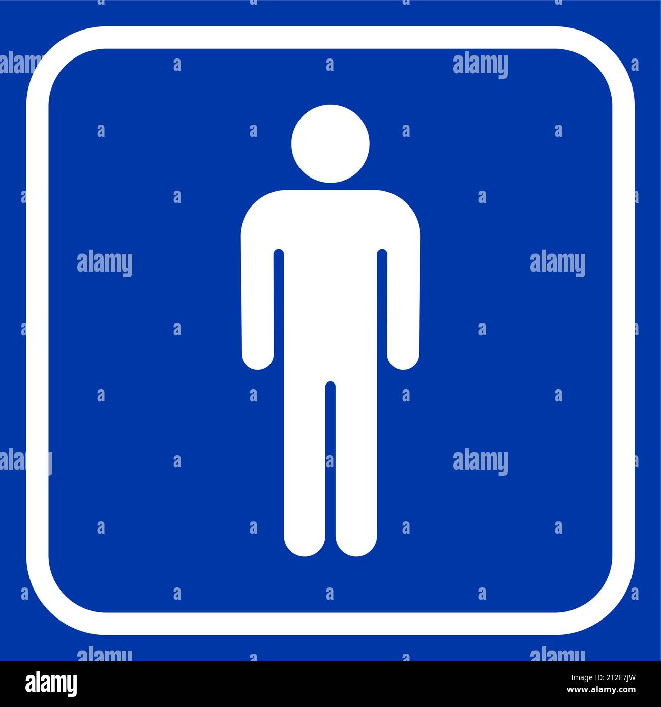 Man line icon on blue background. Male symbol. Vector illustration ...