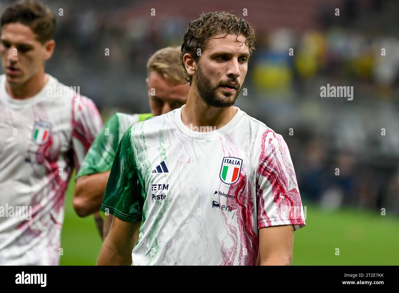 Italyâ€™s Manuel Locatelli portrait during warm up during UEFA Euro ...