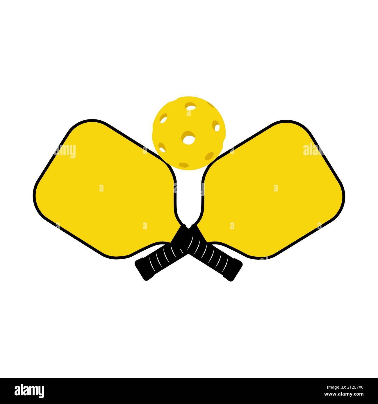 Pickleball with a ball and a rackets for playing. Isolate on white ...