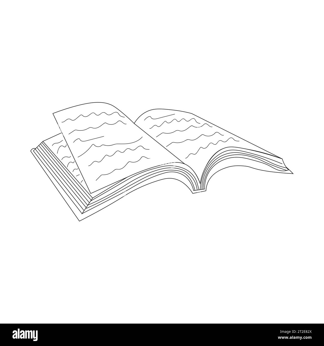 One Line Drawing Of Notebook On The Desk.line Drawing Open Notebook