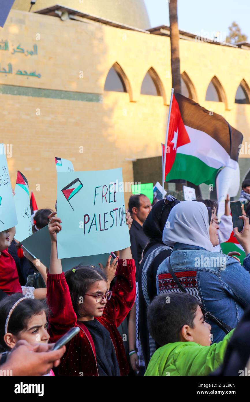 Amman, Jordan - 18 October 2023 : Demonstrations of the Jordanian ...