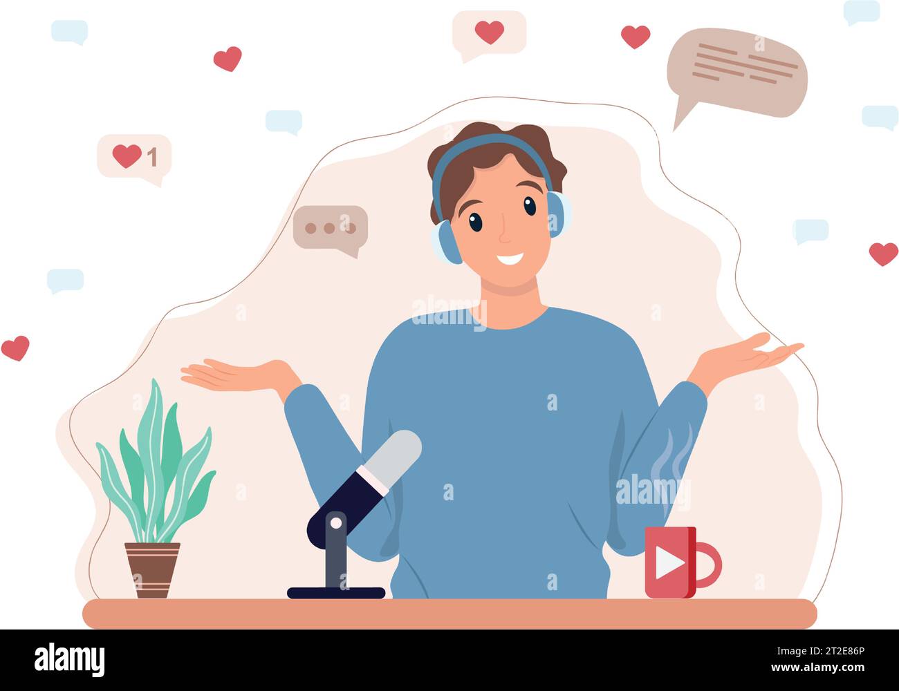 Recording podcast Stock Vector Images - Alamy