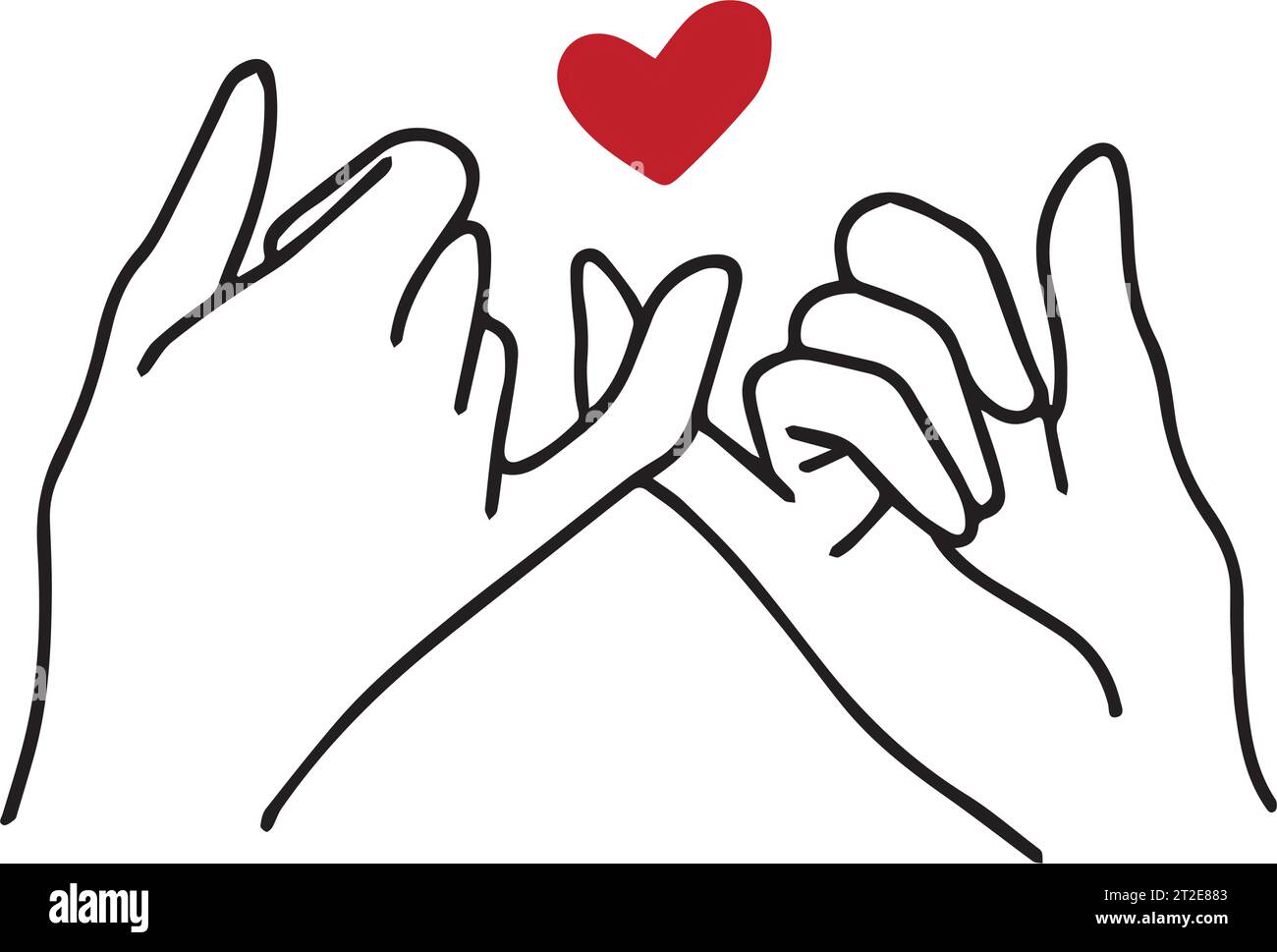 Pinky promise holding fingers hand with red heart concept.Pinky promise ...