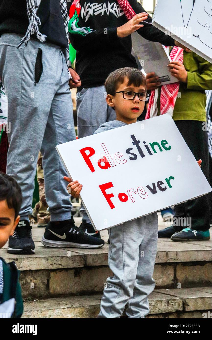 Amman, Jordan - 18 October 2023 : Demonstrations of the Jordanian ...