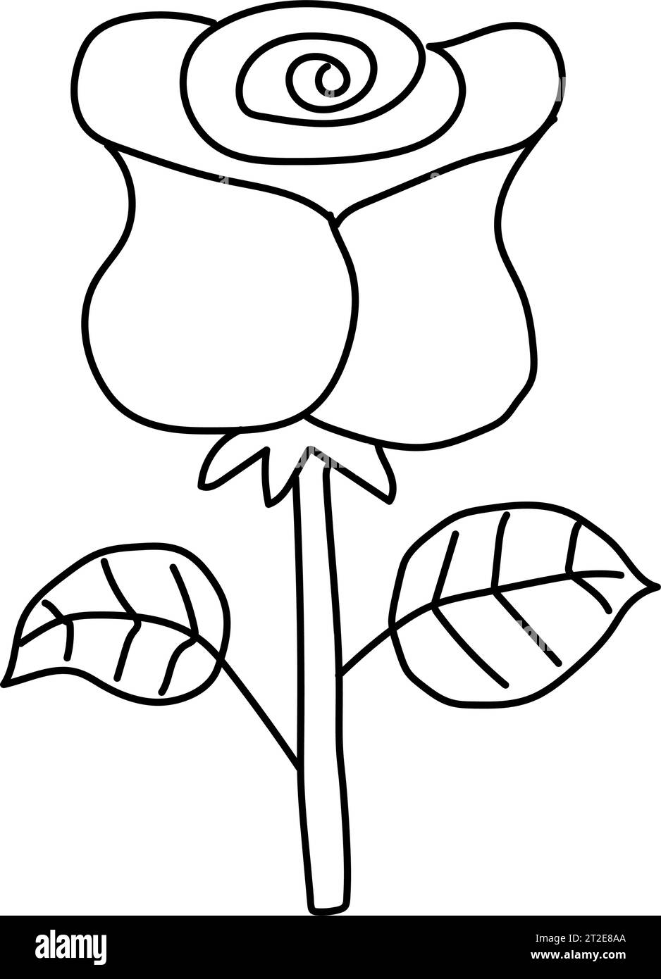 One line rose design.Hand drawn minimalism style vector illustration ...