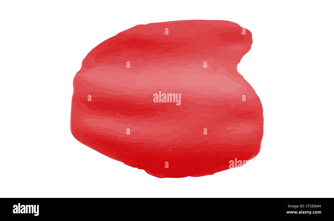 Red watercolor brush stroke. Paint spot on a white background. Vector ...