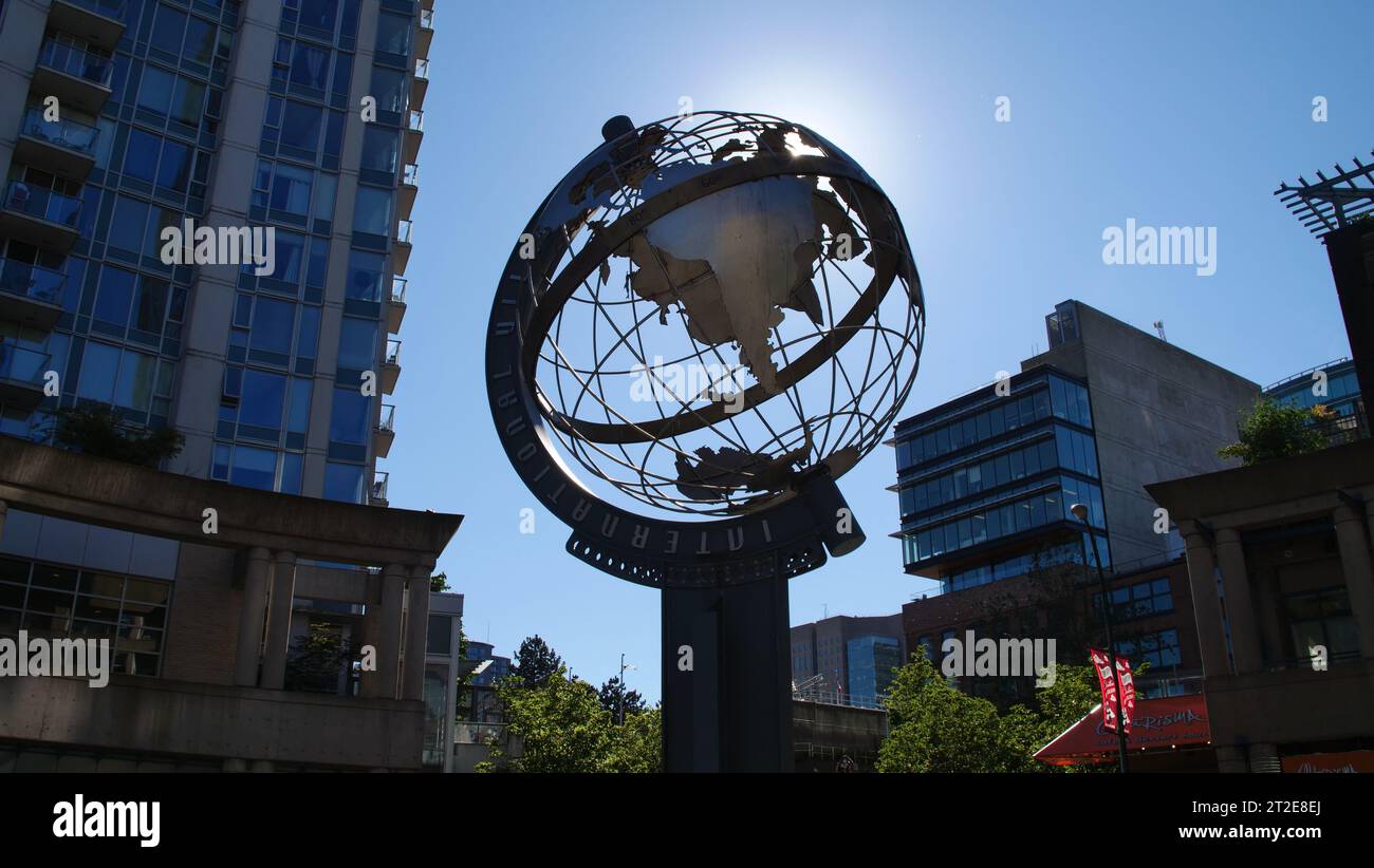 Sculpture International Village Globe Vancouver Stock Photo - Alamy
