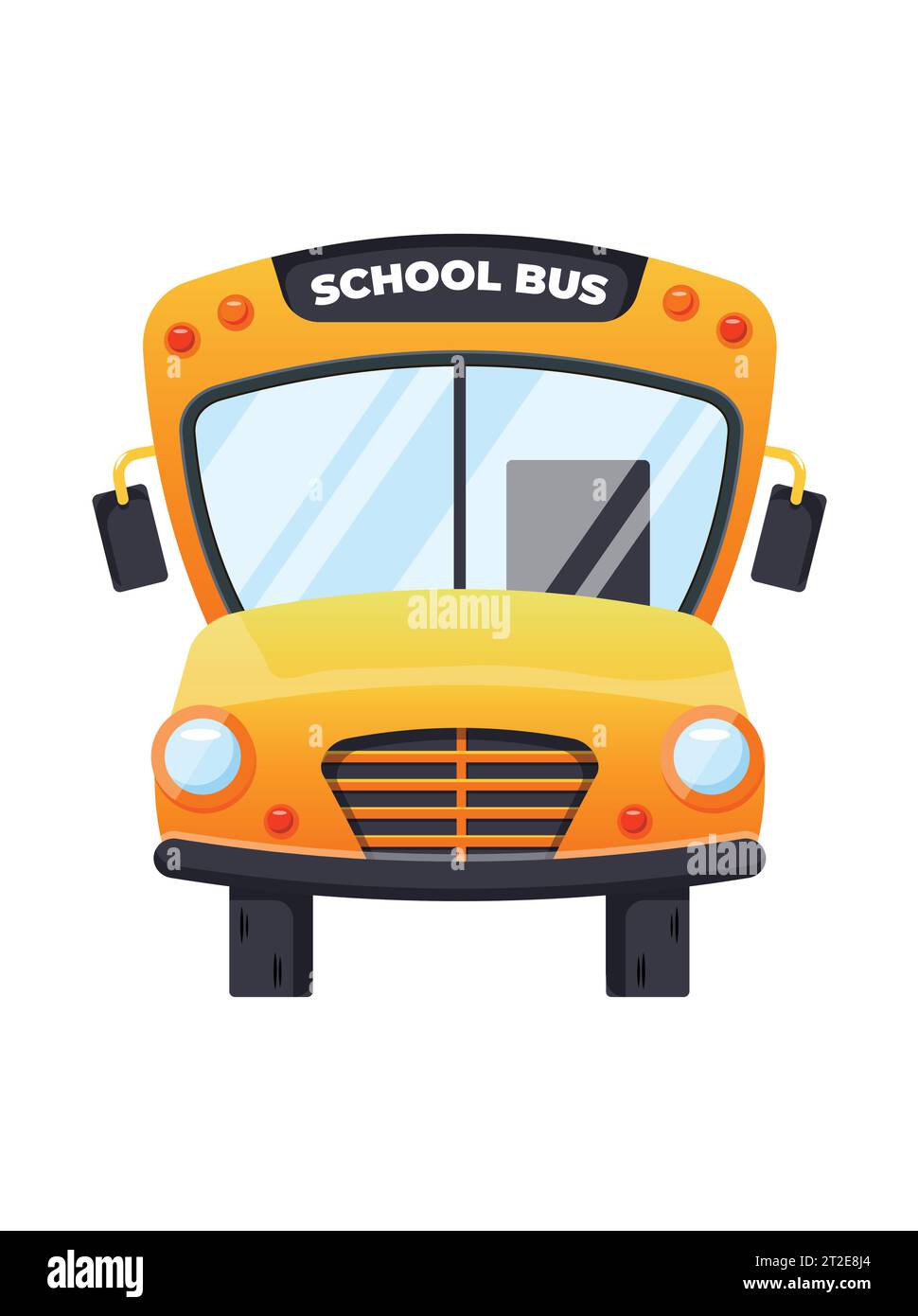 School bus front view flat illustration. Education icon isolated on ...