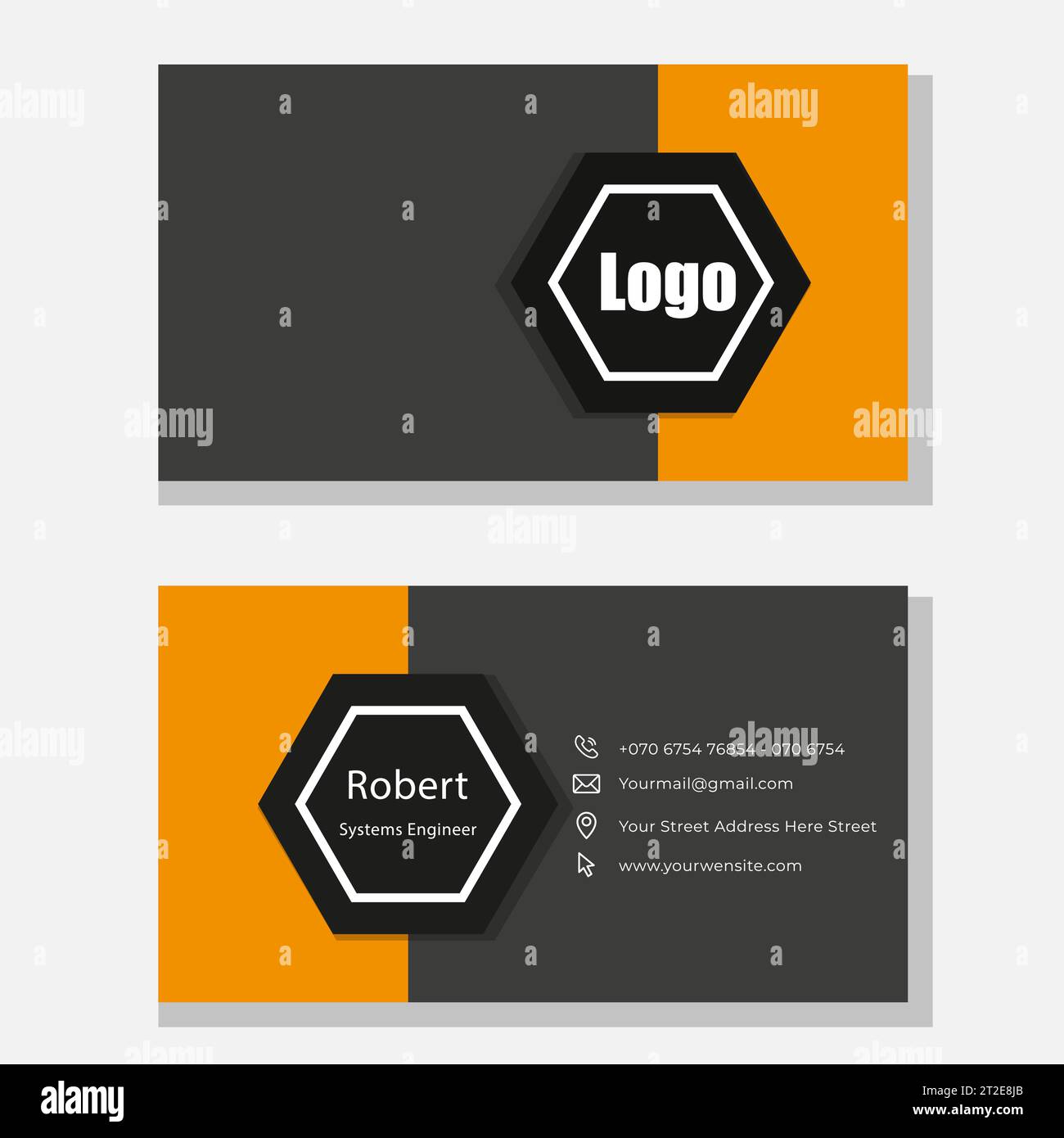 Modern simple light business card template - Flat Design - Vector ...