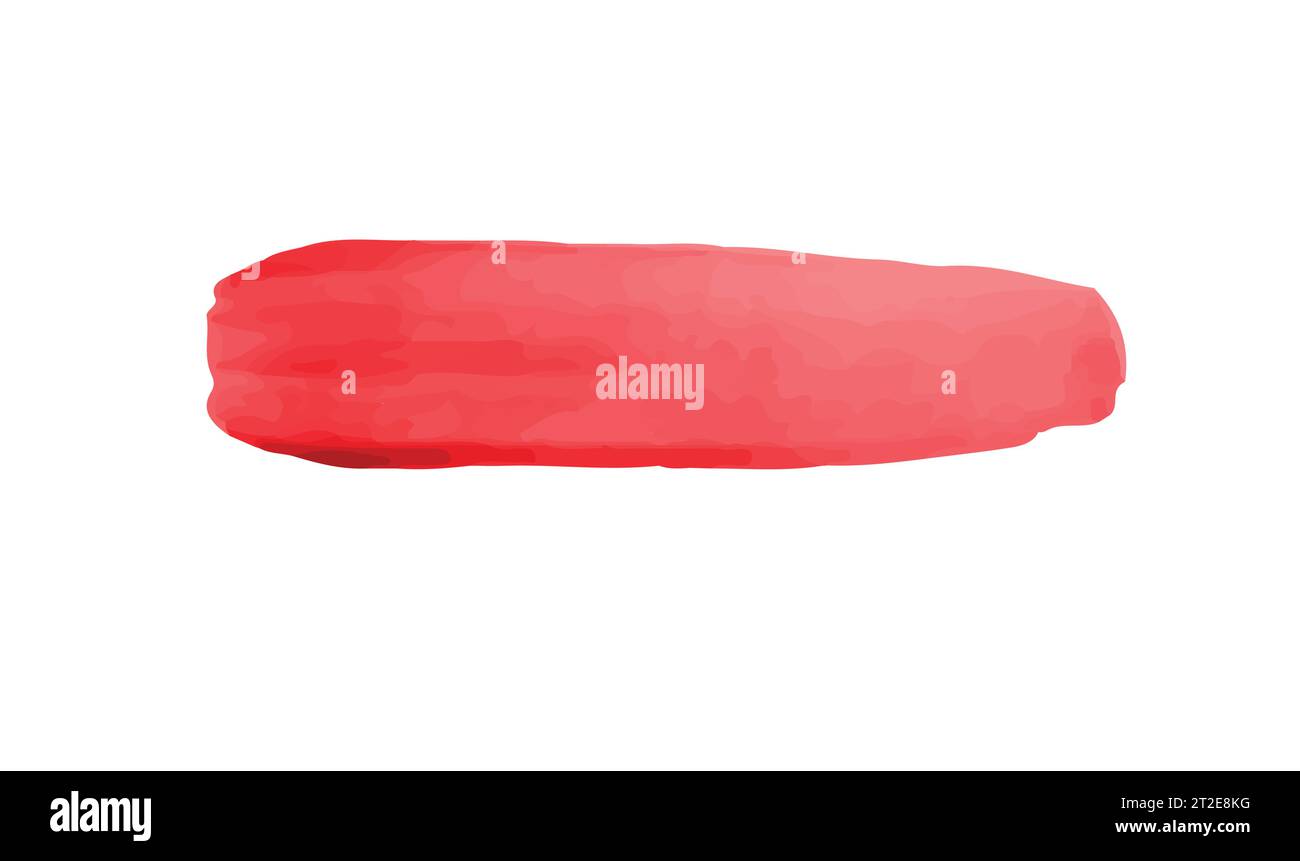 Red watercolor brush stroke. Paint spot on a white background. Vector ...