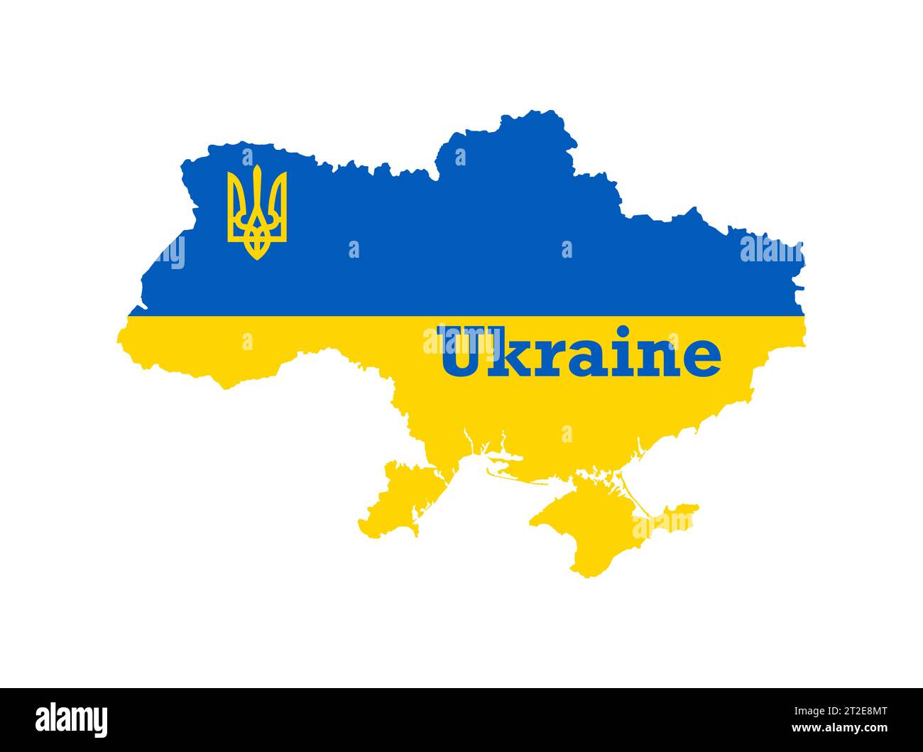 New high detailed vector map of Ukraine. Painted in the colors of the ...