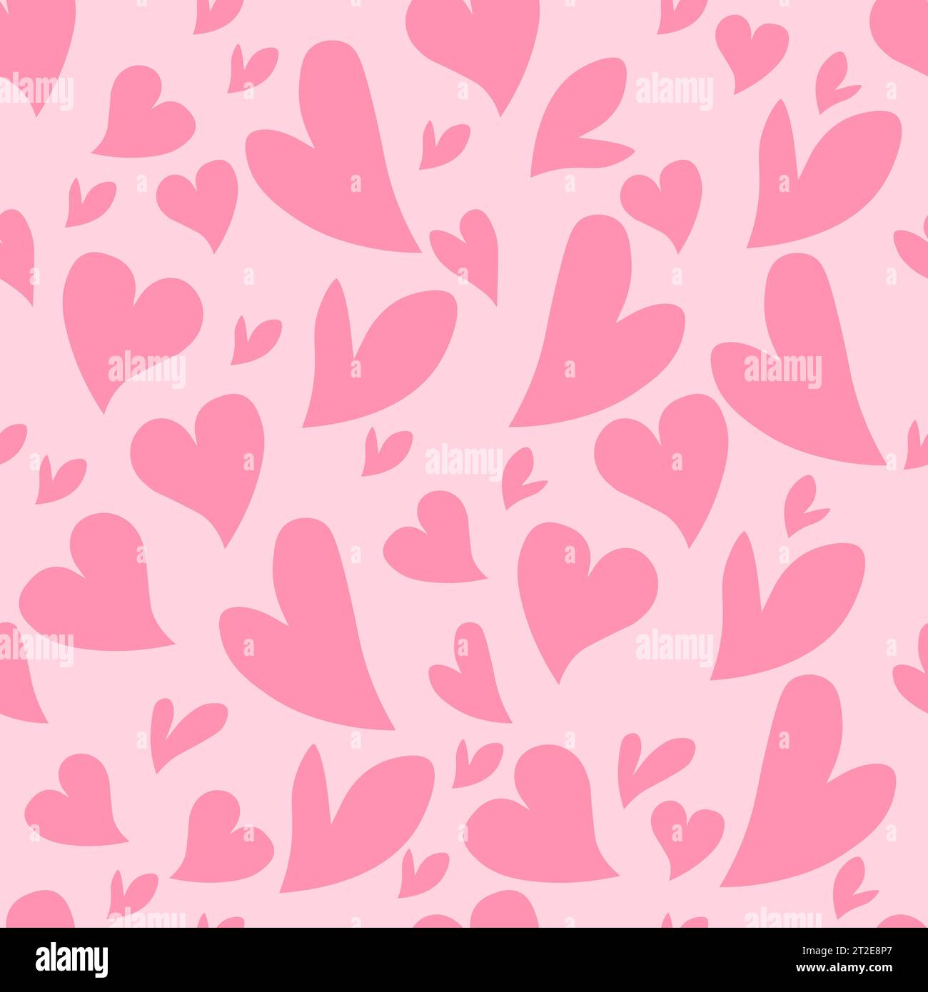 Romantic cute hearts in retro style seamless pattern.Background with ...