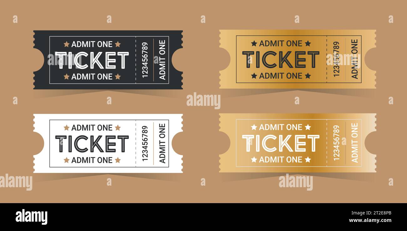 Set tickets on a colored background. Vector stock illustration Stock ...
