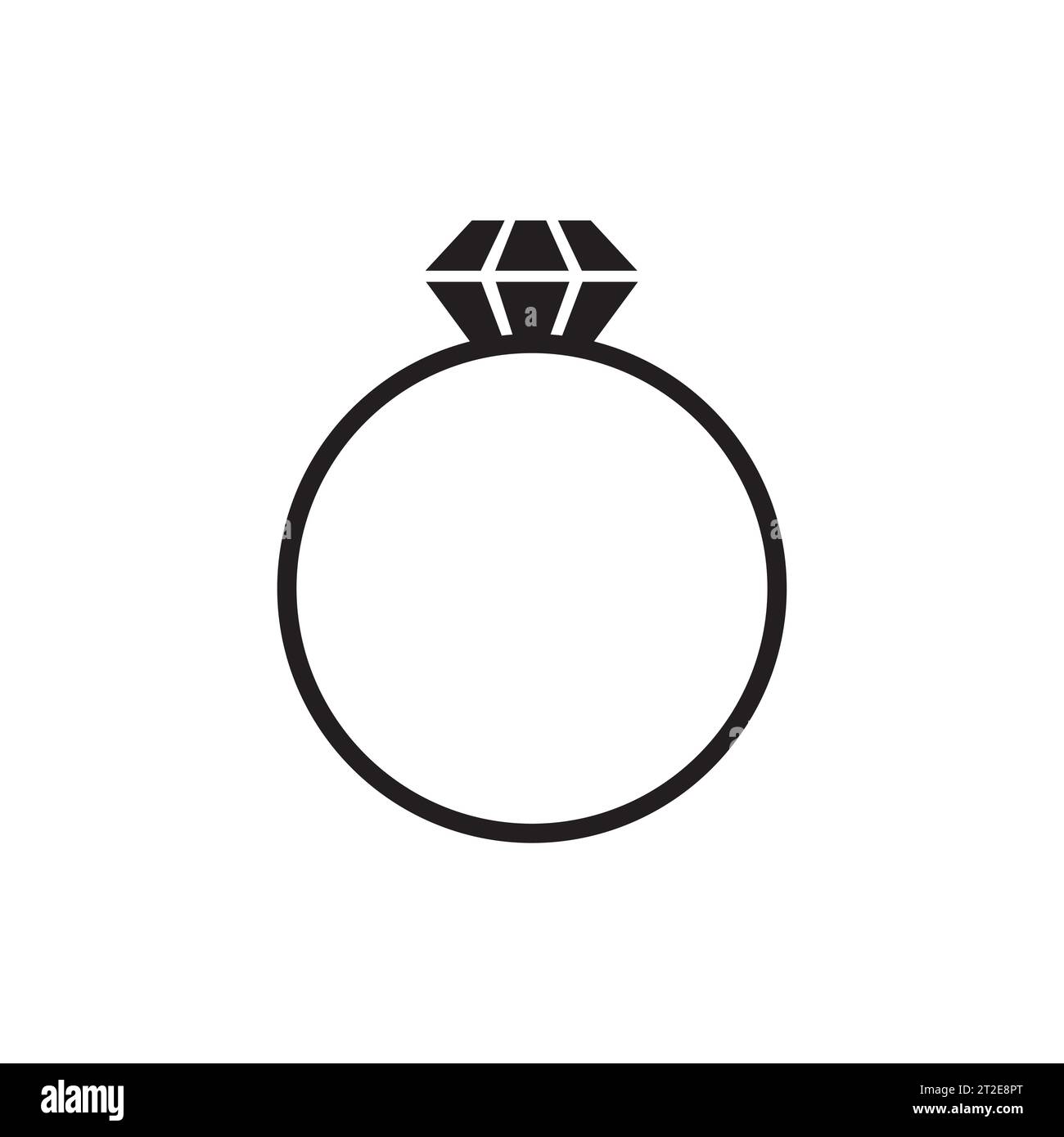 Rings with diamond icon.Wedding symbol.Wedding invitation.Isolated on ...