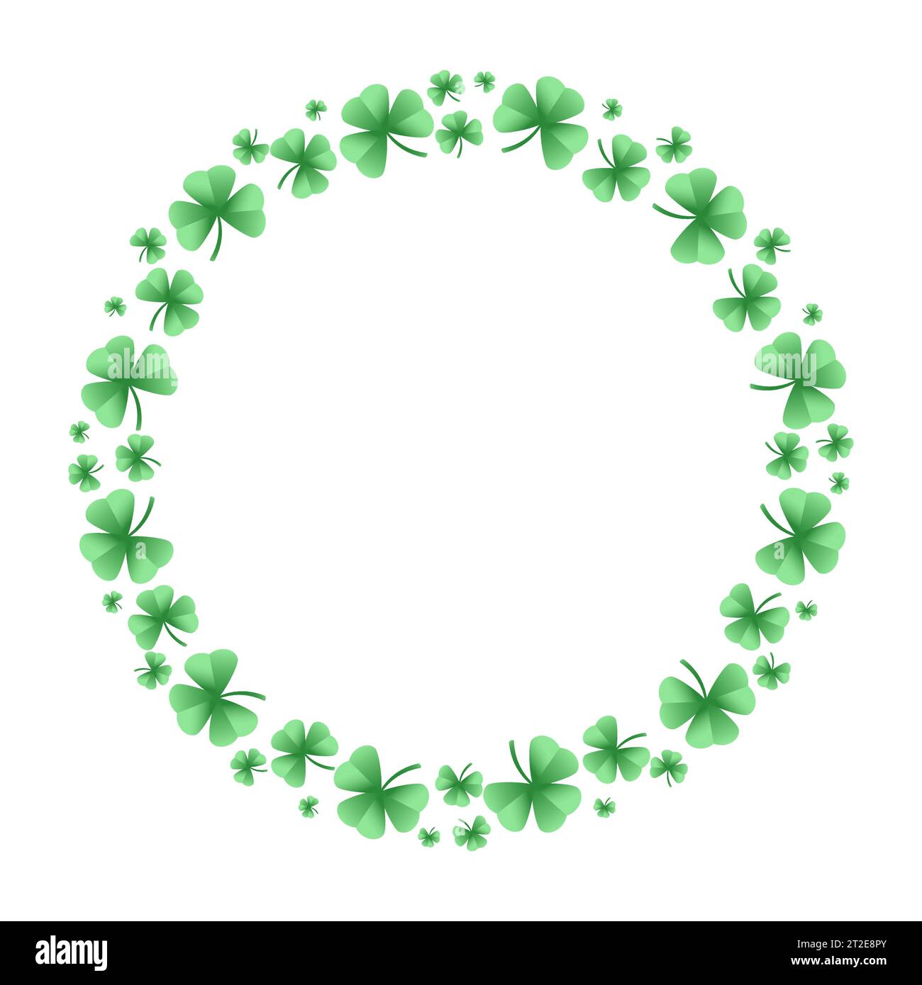 Round frame with clover leaves. Shamrock. Decorative element for St. Patrick's Day design ...