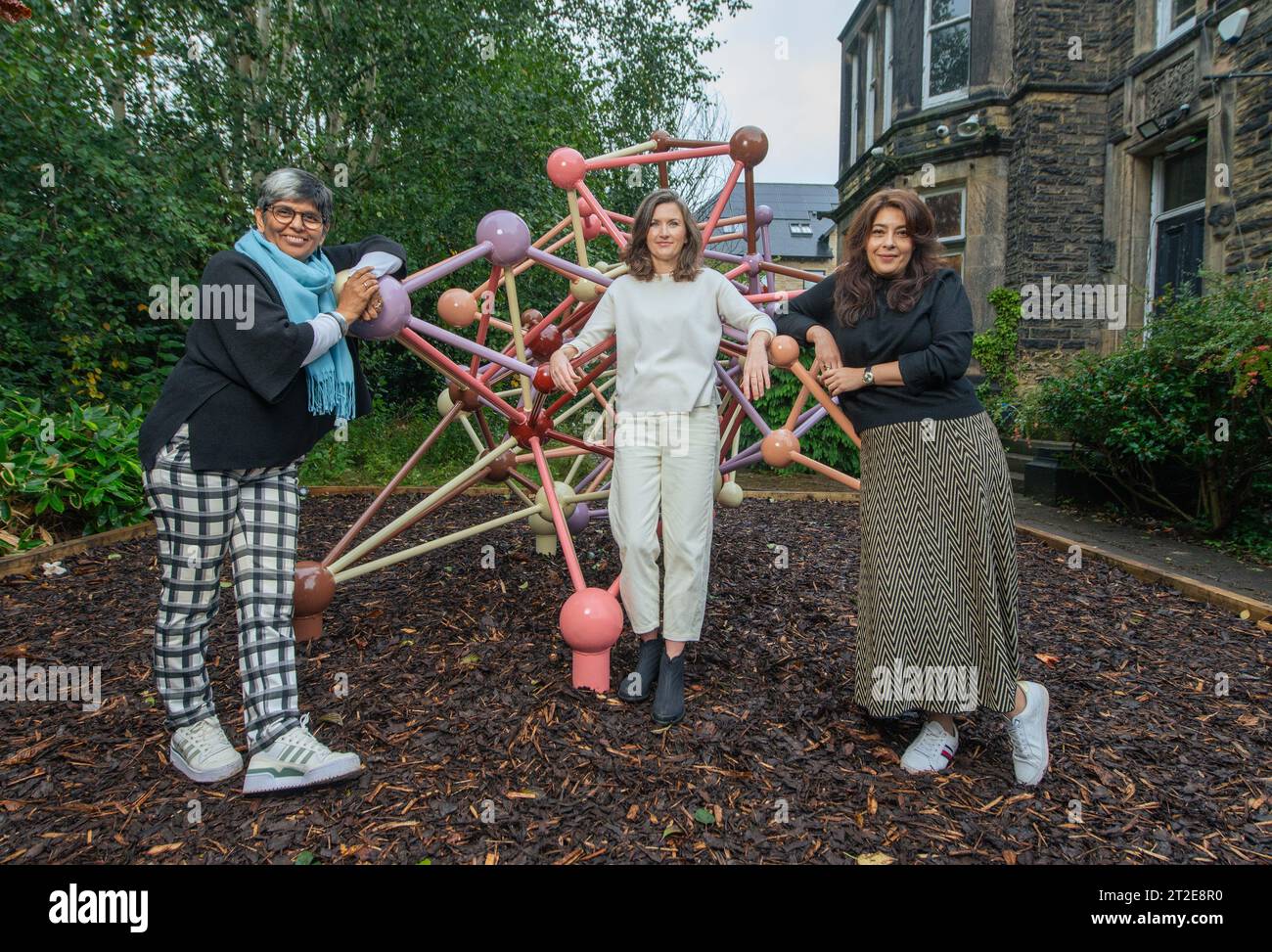 EDITORIAL USE ONLY Artist Gemma Anderson-Tempini (centre) with Creative ...