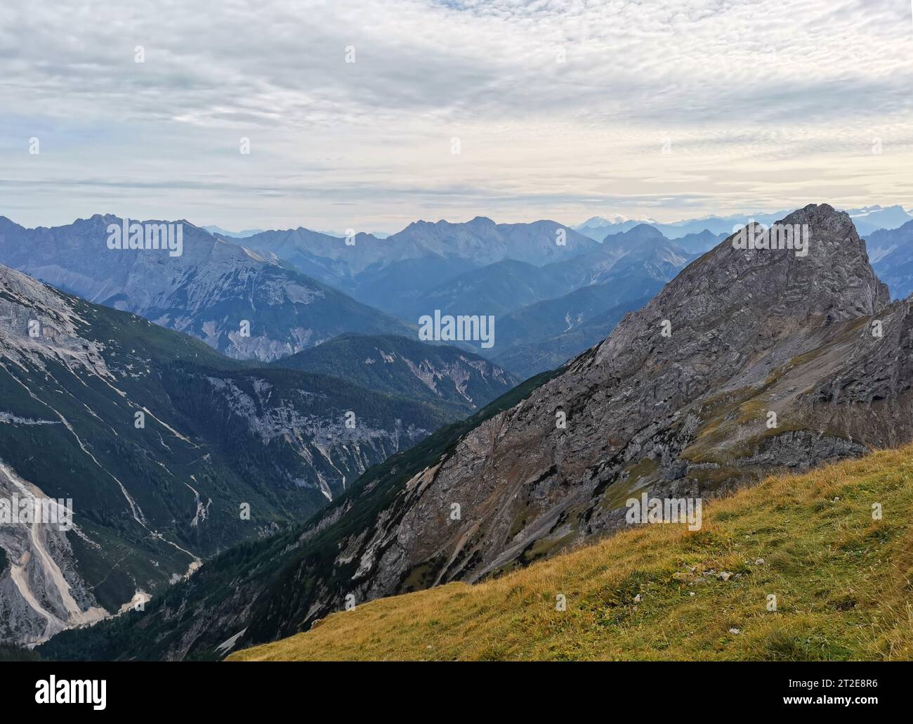 Beautiful panorama with Alps. European mountain range. Mountain ...