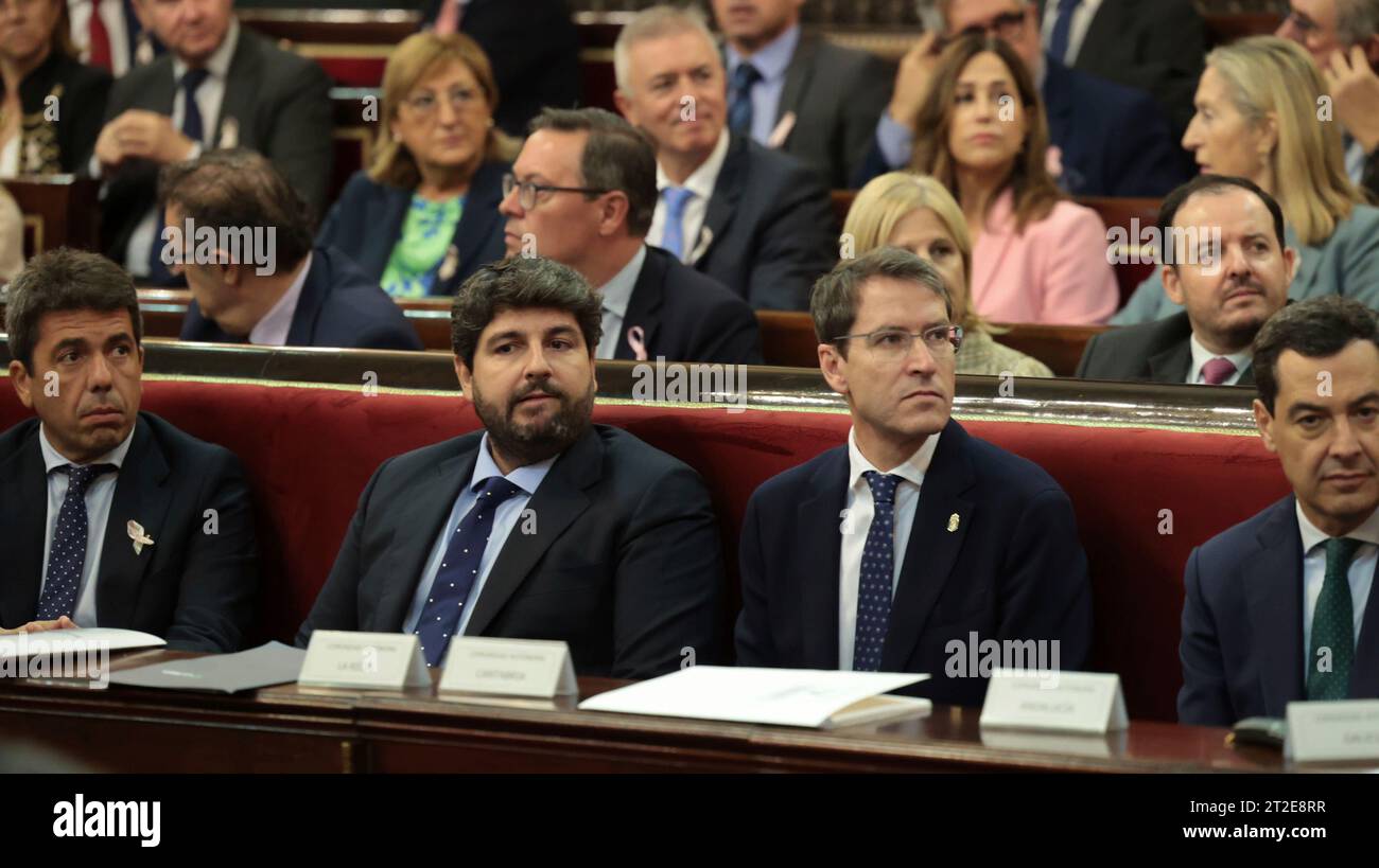 The President of the Region of Murcia, Fernando López Miras (l) and the ...