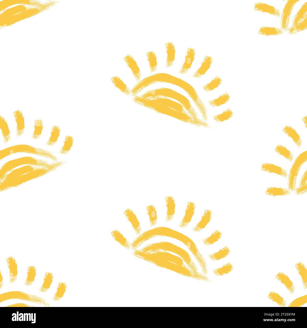 Vector seamless pattern with yellow sun with Summer background.For ...