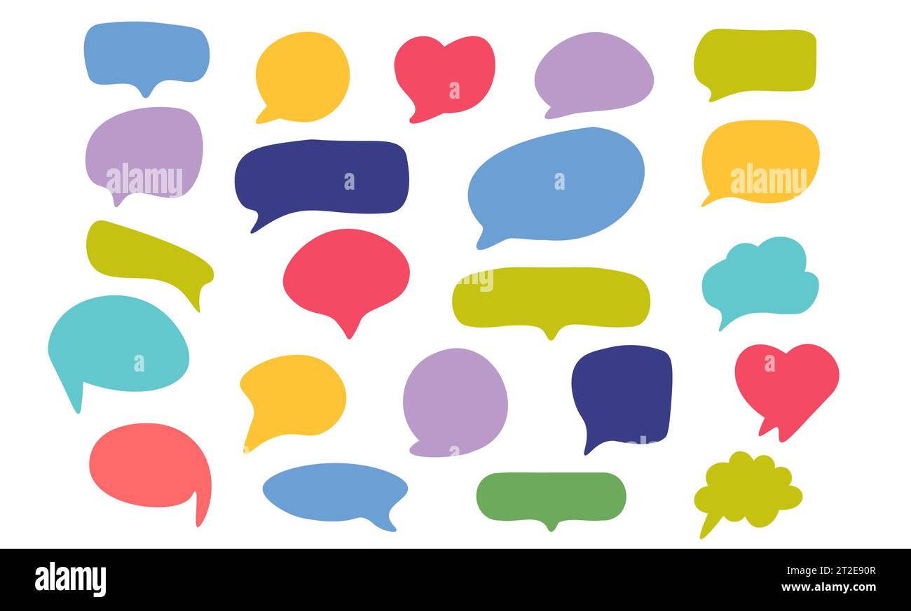 Set of speak bubble text, chatting box, message box design. Balloon ...