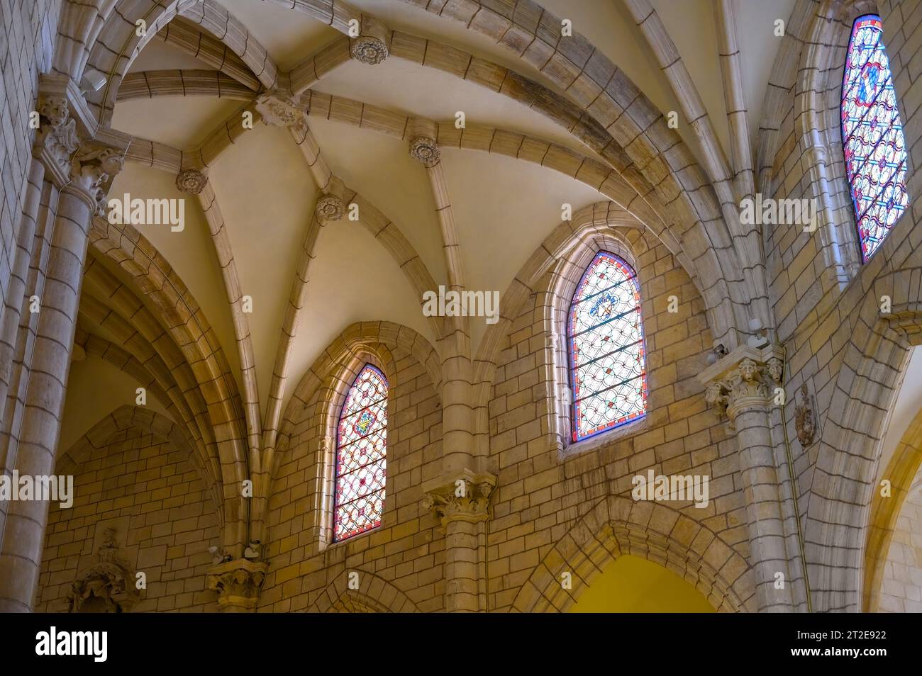 Murcia, Spain, Intricacy of stone structures indoors the cathedral ...