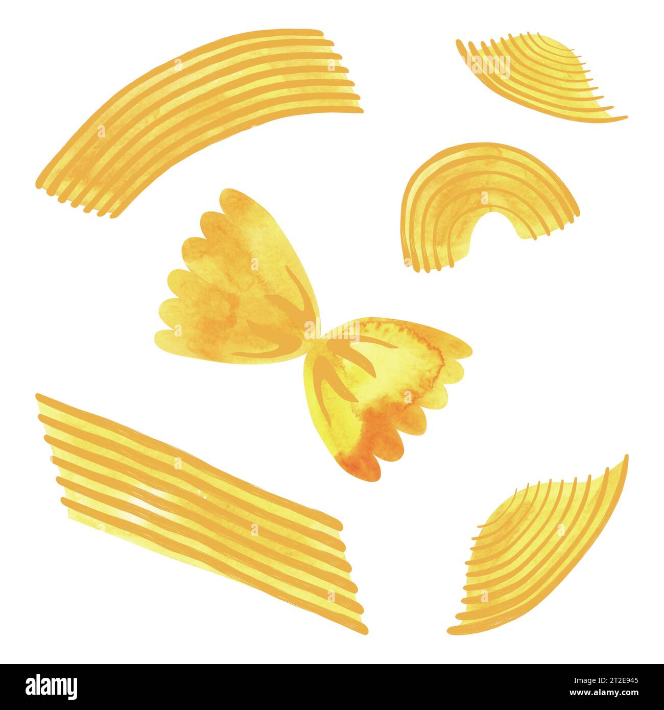 Set of Italian pasta: farfalle, penne, shells. National food. Isolated ...