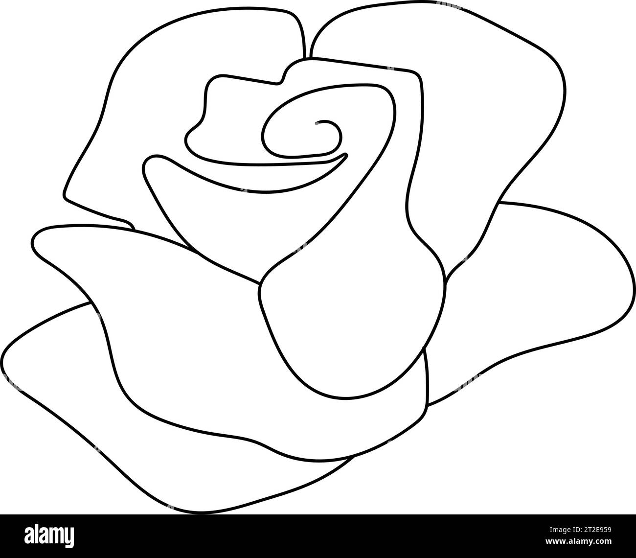 One line rose design.Hand drawn minimalism style vector illustration ...