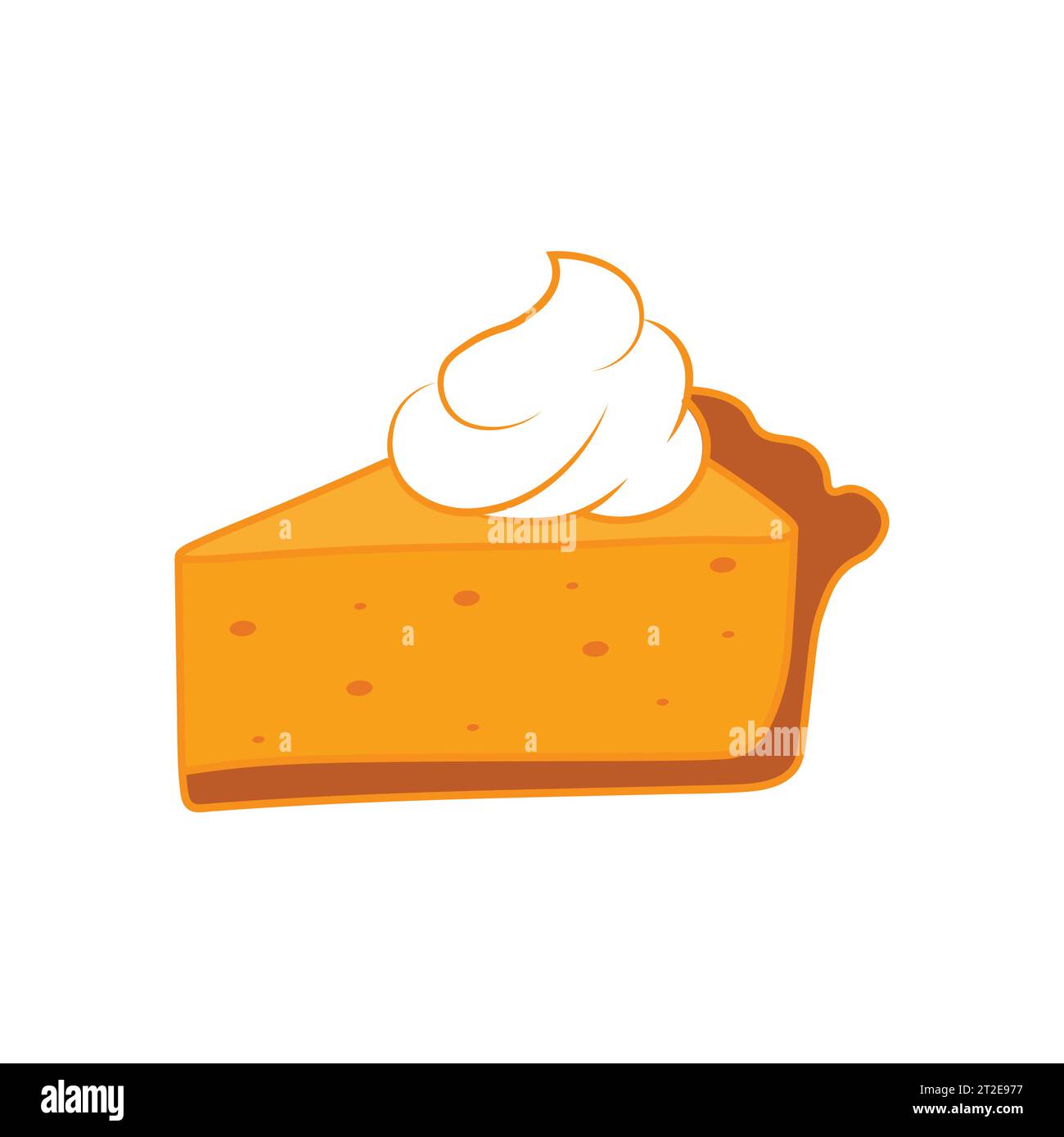 Pumpkin pie thanksgiving and celebration, cake slice.Doodle vector ...
