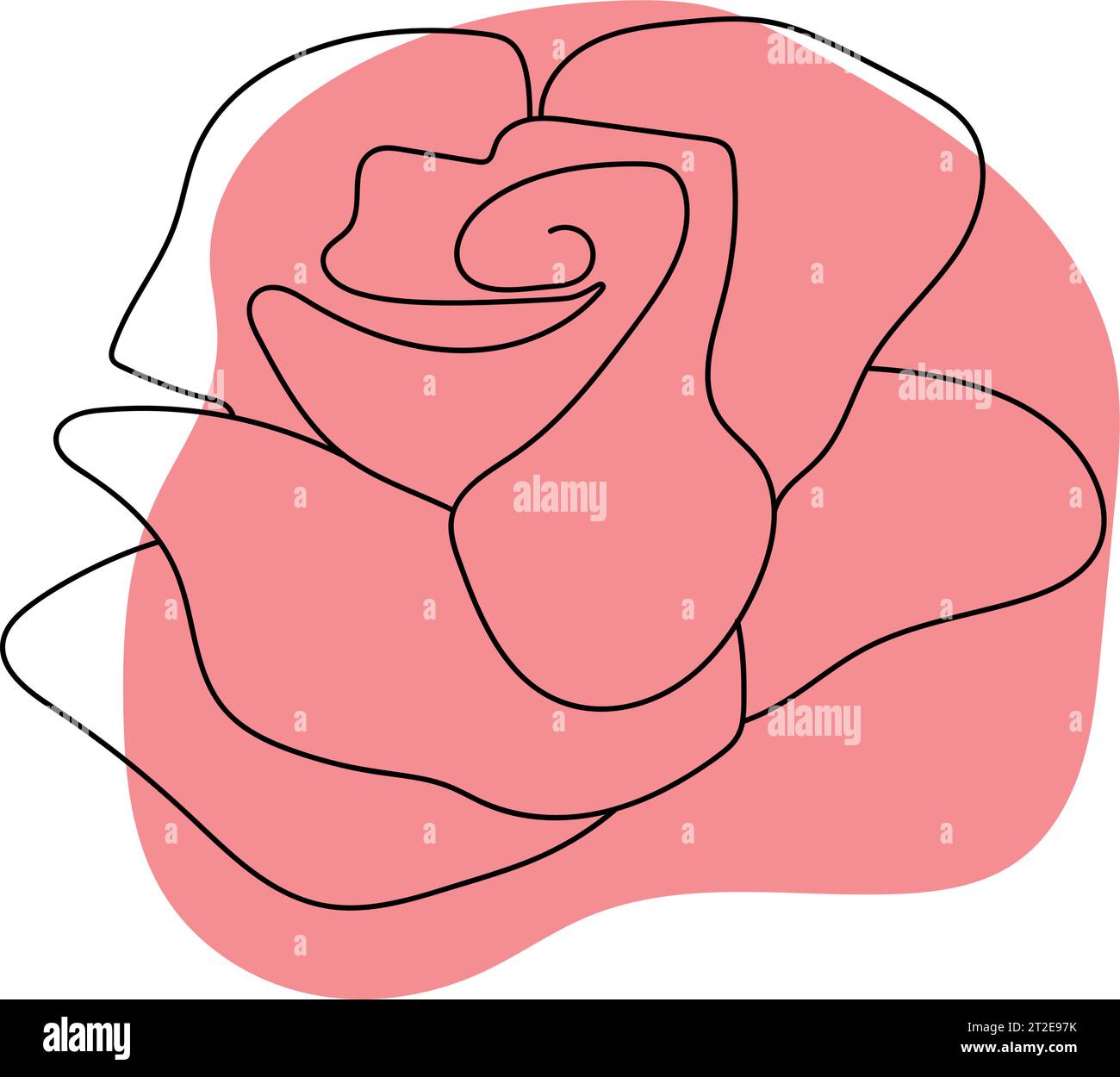 One line rose design.Hand drawn minimalism style vector illustration ...